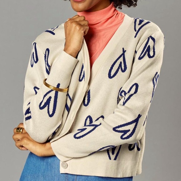 HFR | Sweaters | Jacquard Heart Cardigan Hfr X Undra Celeste | Poshmark
